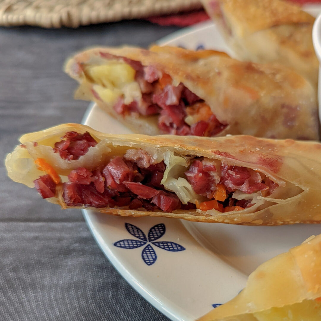Easy Leftover Corned Beef and Cabbage Egg Rolls